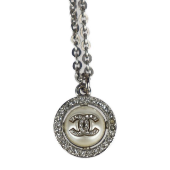 CHANEL | Jewelry | Chanel Chanel Necklace Metal Fake Pearl Rhinestone ...